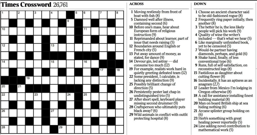 Free Printable Cryptic Crosswords Globe And Mail - Free Printable ...