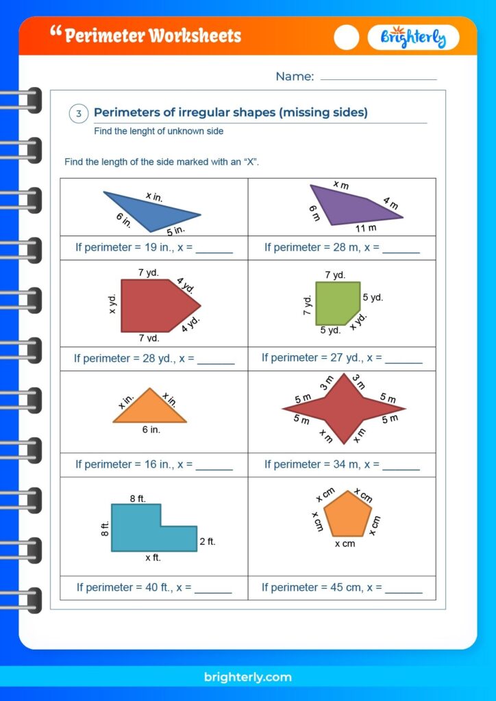 Perimeter Worksheets - Free Printable Coloring Pages