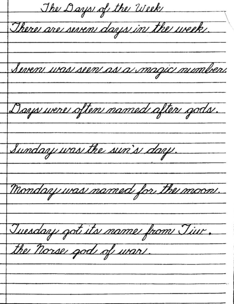 Cursive Handwriting Practice Sheets - Free Printable Coloring Pages