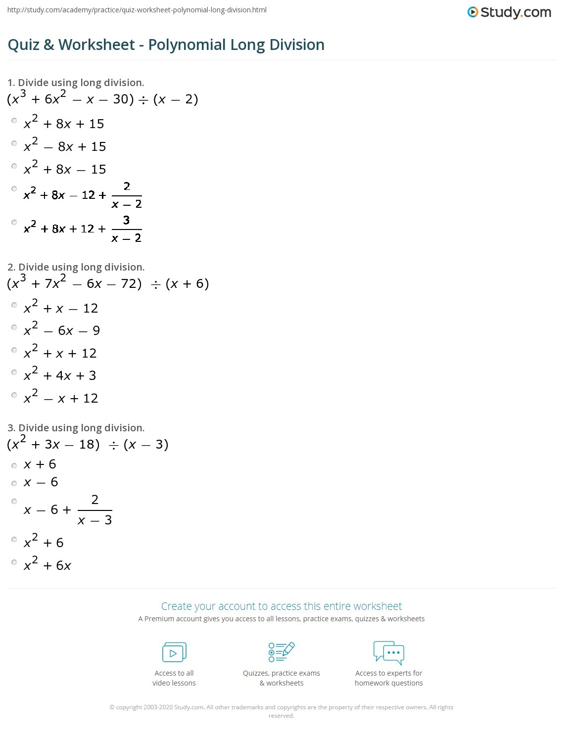 Division Practice Problems - Free Printable Coloring Pages