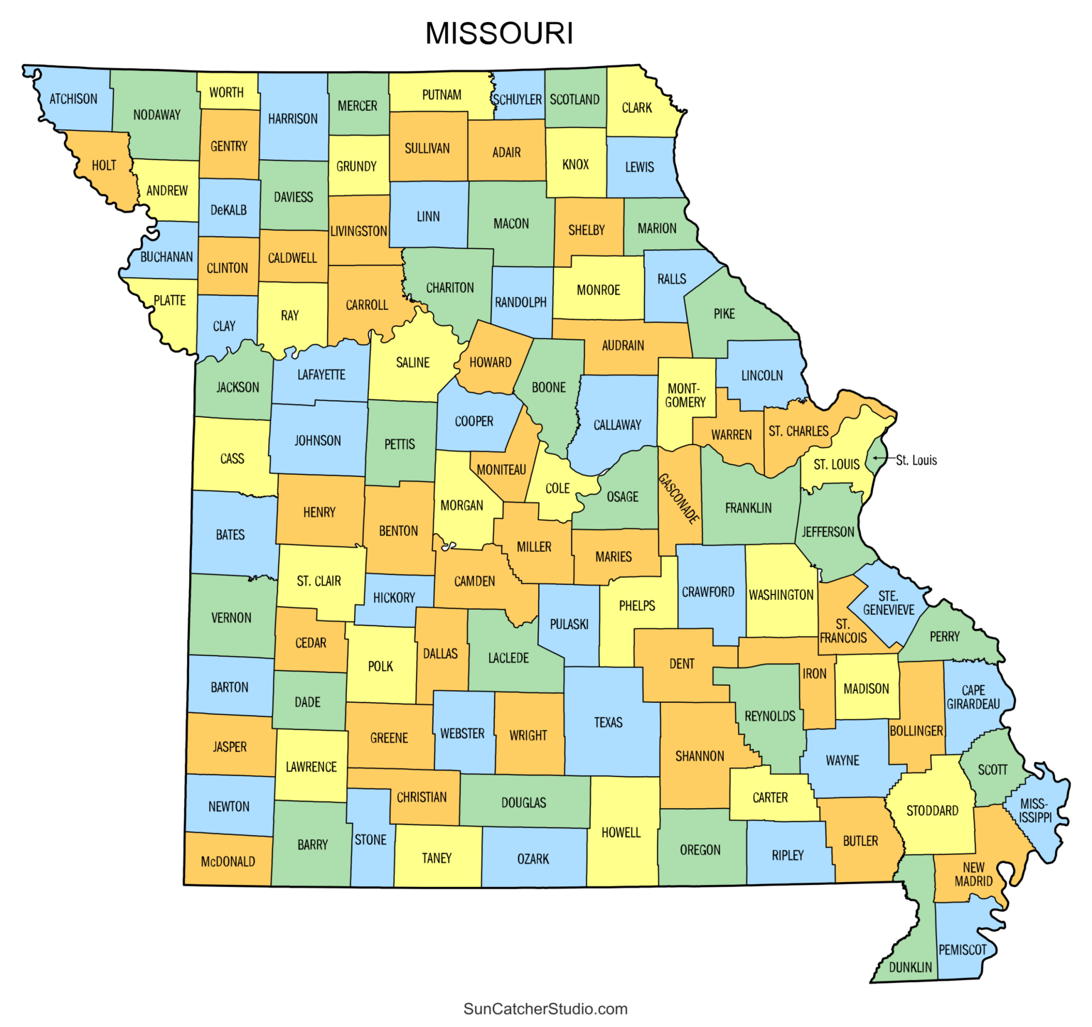 Printable Missouri County Map - Free Printable Coloring Pages